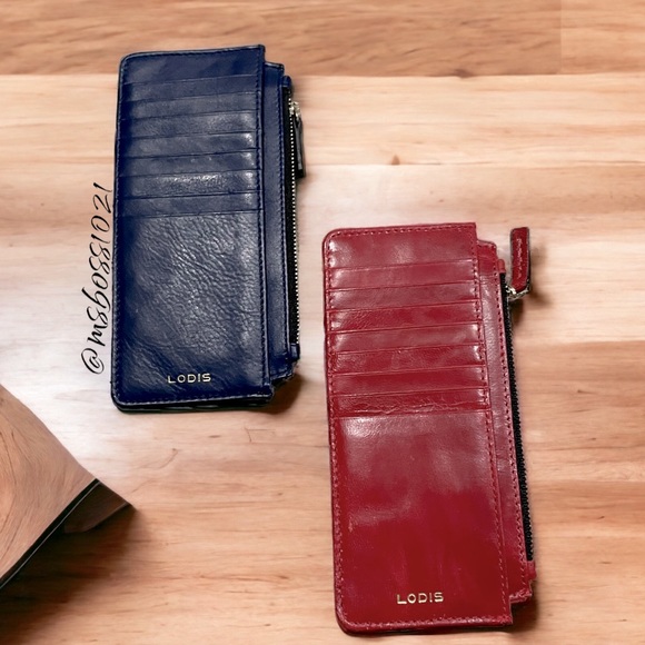 Lodis | Bags | Lodis Long Leather Cardholderwallet In Red Or Navy Blue ...